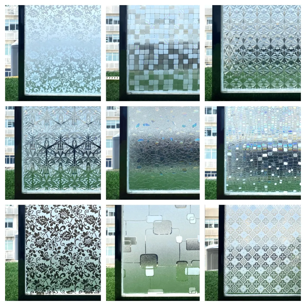 2022 3d 장식용 창문 필름 개인 정보 보호 정적 접착 자기 접착 필름 스테인드 글라스 비닐 열 차단 창 스티커