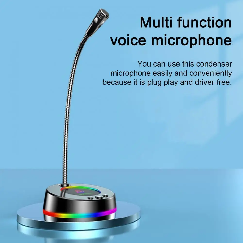 Desk-Microphone-360-Degree-Precise-Sound-Pick-up-Colorful-RGB-Light ...