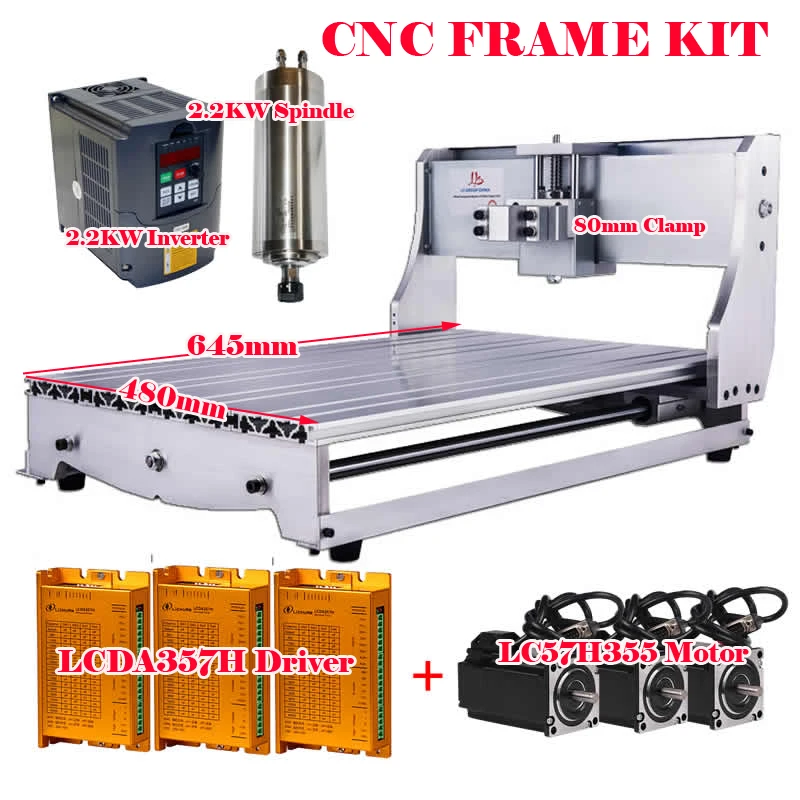 CNC 6040Z Frame Kit 2200W 3axis with Closed Loop Servo Stepper Motor ...