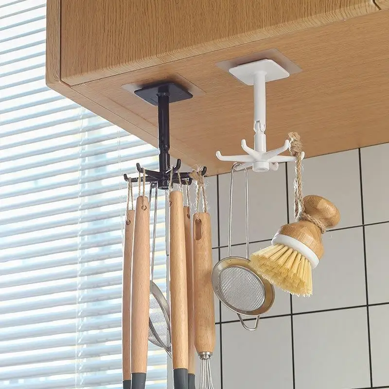 Kitchen Hook Multi Purpose Hooks 360 Degrees Rotated Rotatable Rack For ...