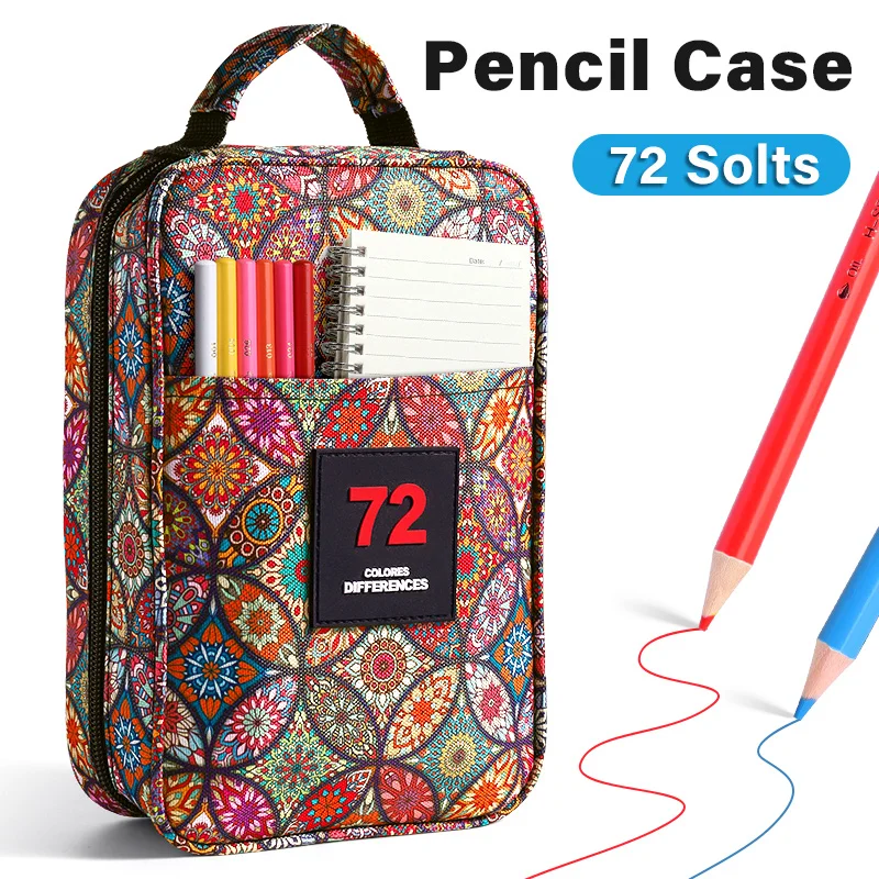 Colored Pencil Bag 72 Slots Pencils Bag Organizer with Zipper ...