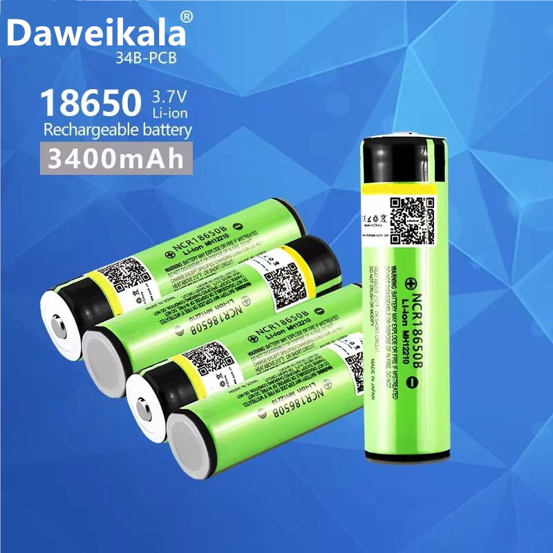 Daweikala 34B-PCB Protected 100% Original NCR18650B 18650 Rechargeable ...