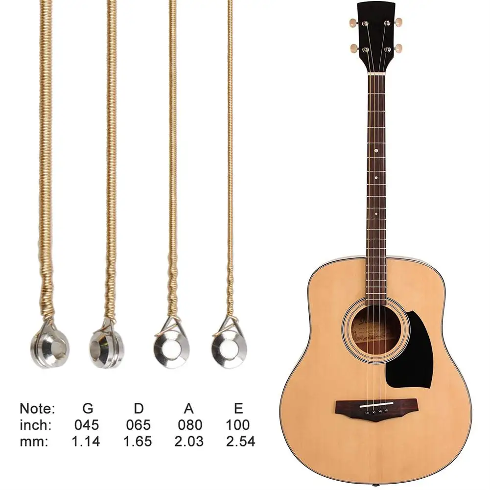 4-string-Wood-Bass-Strings-Brass-carbon-Steel-Core-Electric-Guitar ...