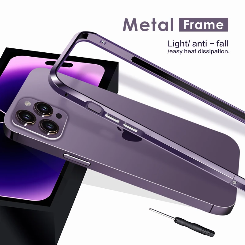 Luxury-Aluminum-Bumper-Phone-Cases-For-IPHON-14-12-11-13-Pro-Max-Metal ...