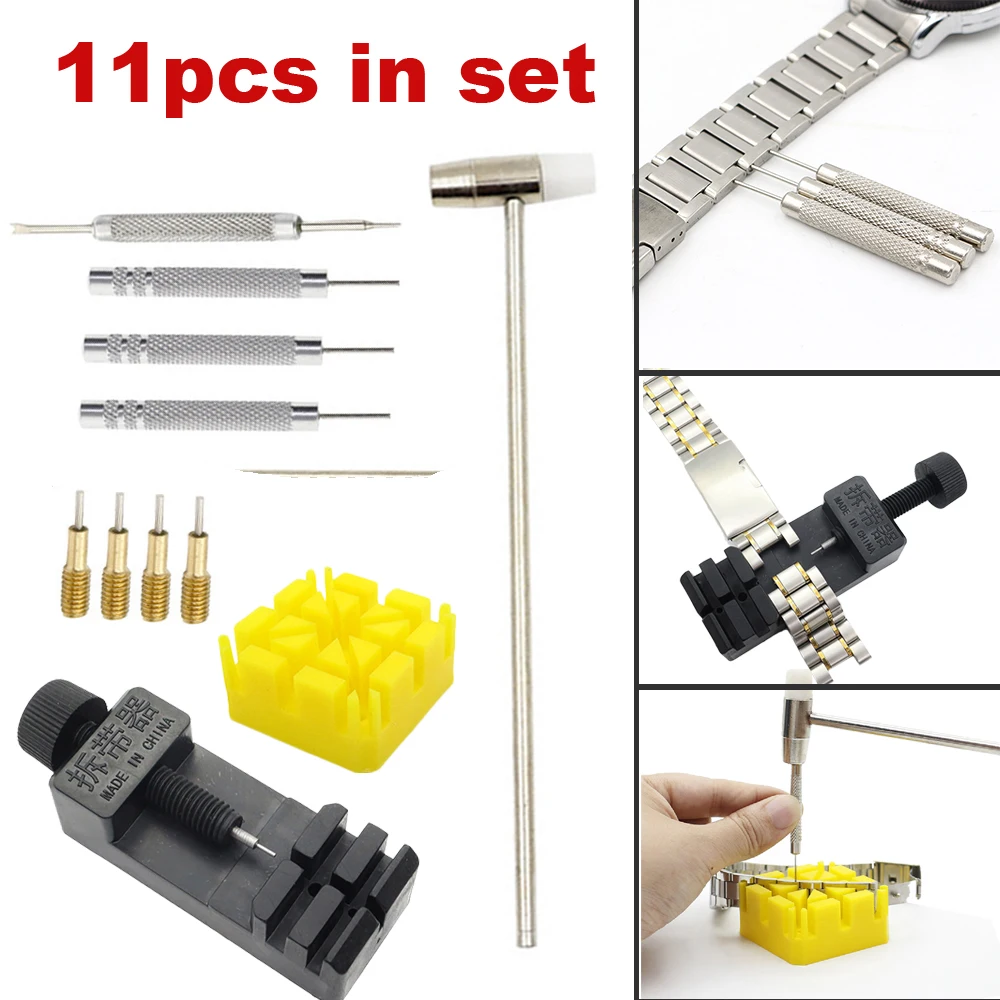 11Pcs in set Watch Link For Band Slit Strap Bracelet Chain Pin Remover ...
