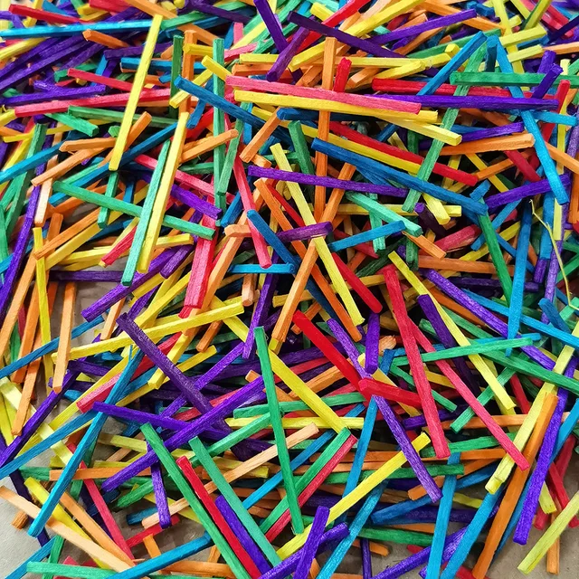 1000 Pcs Mini Craft Sticks Blocks Wooden Matchsticks Kindergarten ...