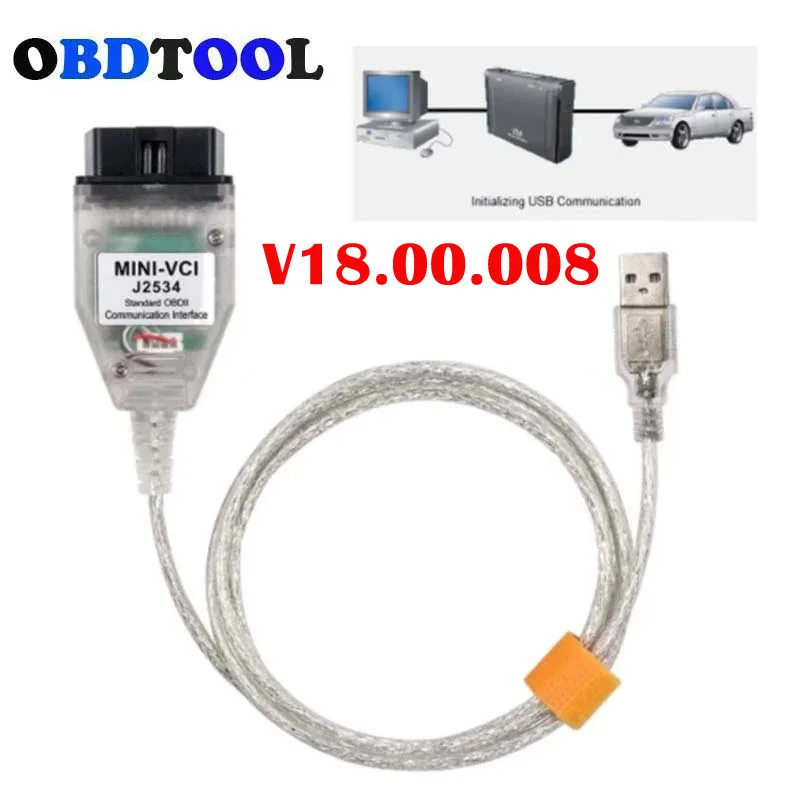 V17.00.020 Mini Vci J2534 Interface For Toyota Tis Techstream V16.00.017 Obd Mini Vci Diagnostic ...