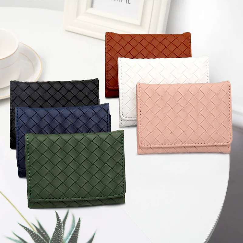 Braided-Pattern-Folding-Wallet-Fashion-Coin-Wallet-Compact-Multi-card ...