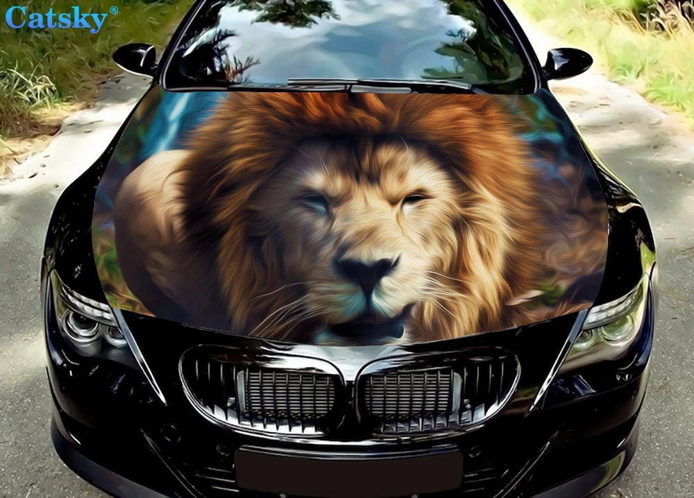 L-wen-Auto-Haube-Aufkleber-Dekoration-Auto-K-rper-Aufkleber-Schutz ...