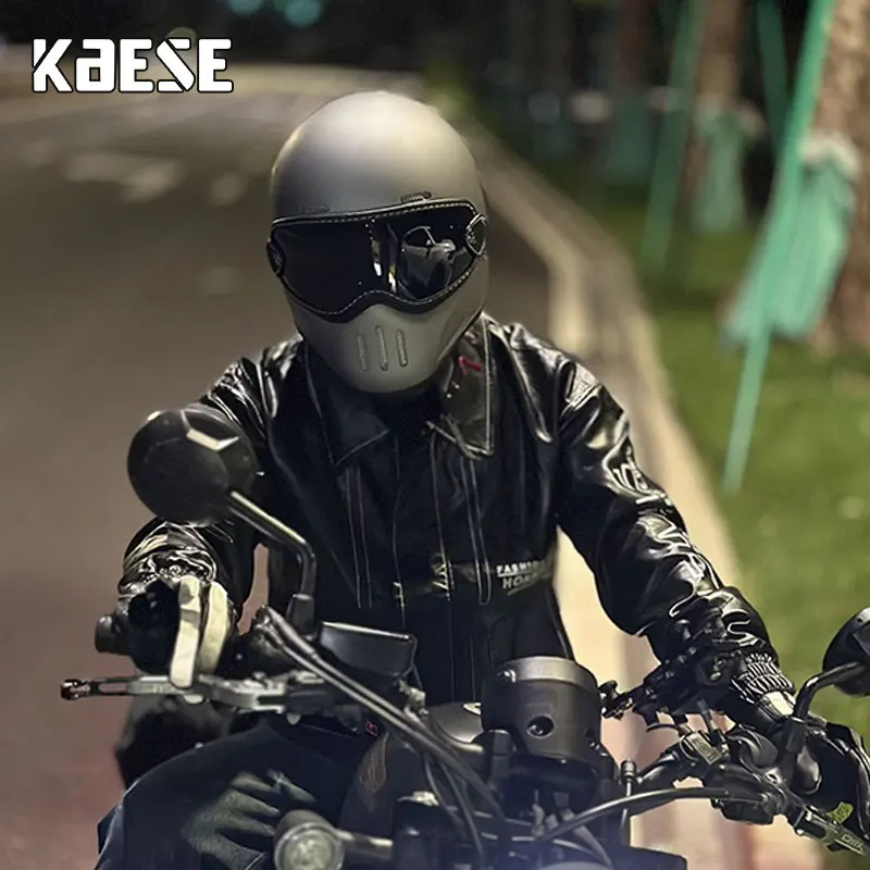 Frosted-Gray-Full-Face-Helmets-For-All-Seasons-Women-Men-Motorcycle ...