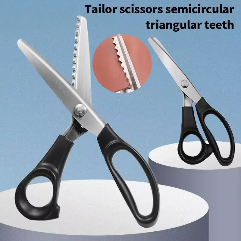 Stainless-Steel-Pinking-Shears-Sewing-Scissor-Fabric-Leather-Craft ...