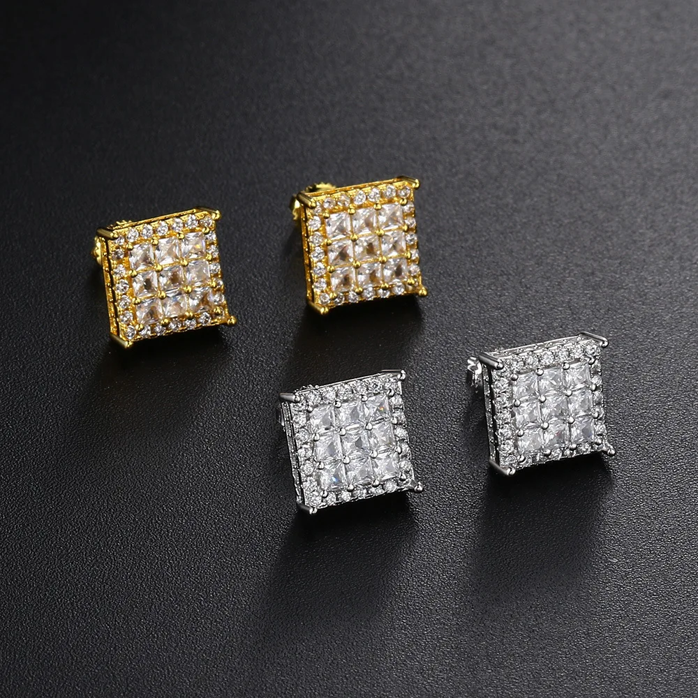 Square-full-zirconia-threaded-earrings-for-trendy-men-and-trendy-women ...