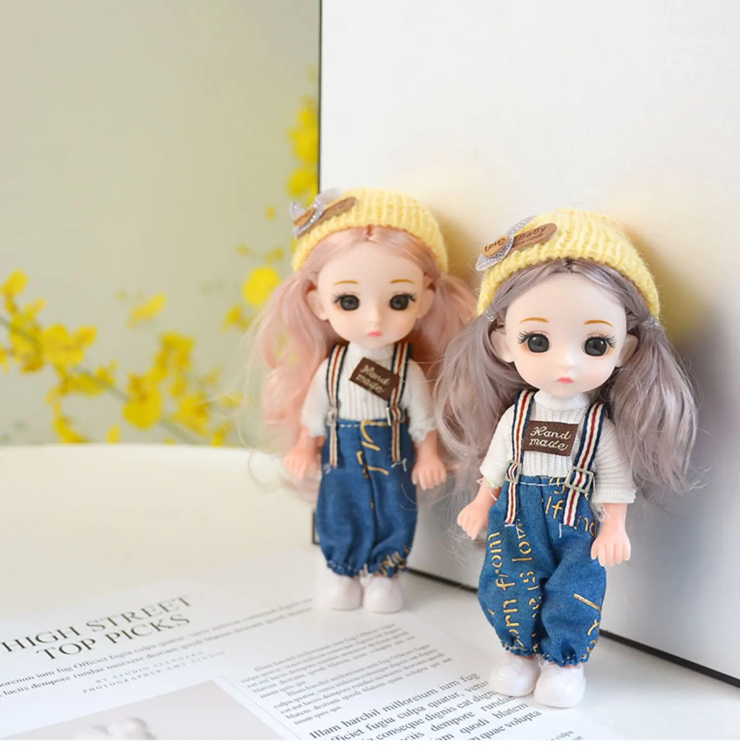 Anime-Cute-Girl-Doll-Key-Chain-Pink-Yellow-Hat-Doll-Backpack-Hanger-Key ...