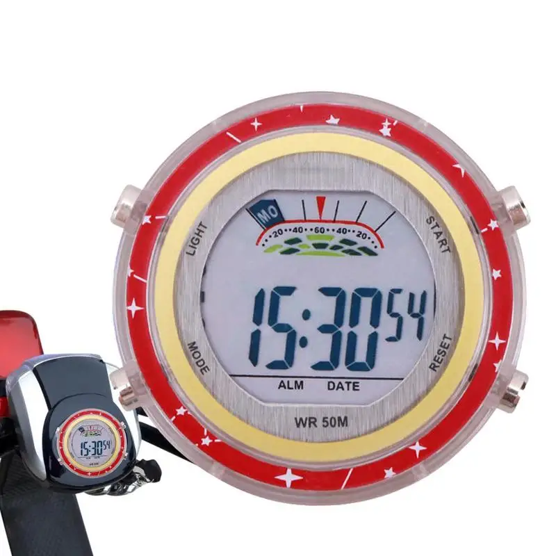 Bicycle-Clock-Glowing-Dial-Waterproof-Handlebar-Watch-Stick-On ...