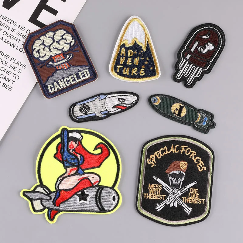 Sew Iron on Patches Nuclear Canceled Patch Sexy Girl Cartoon Shark ...