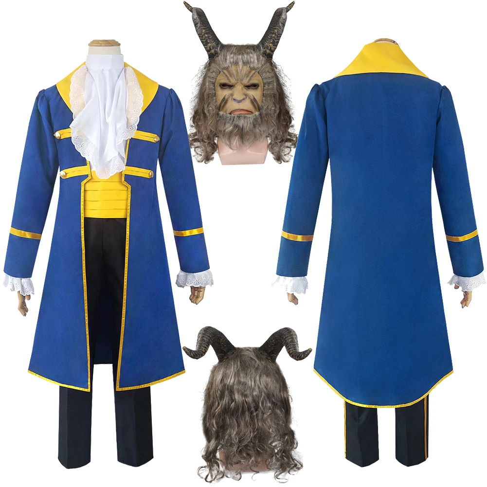 Prince Beast Cosplay Mask Tuxedo Men Costume Cartoon Beauty Cosplay The ...