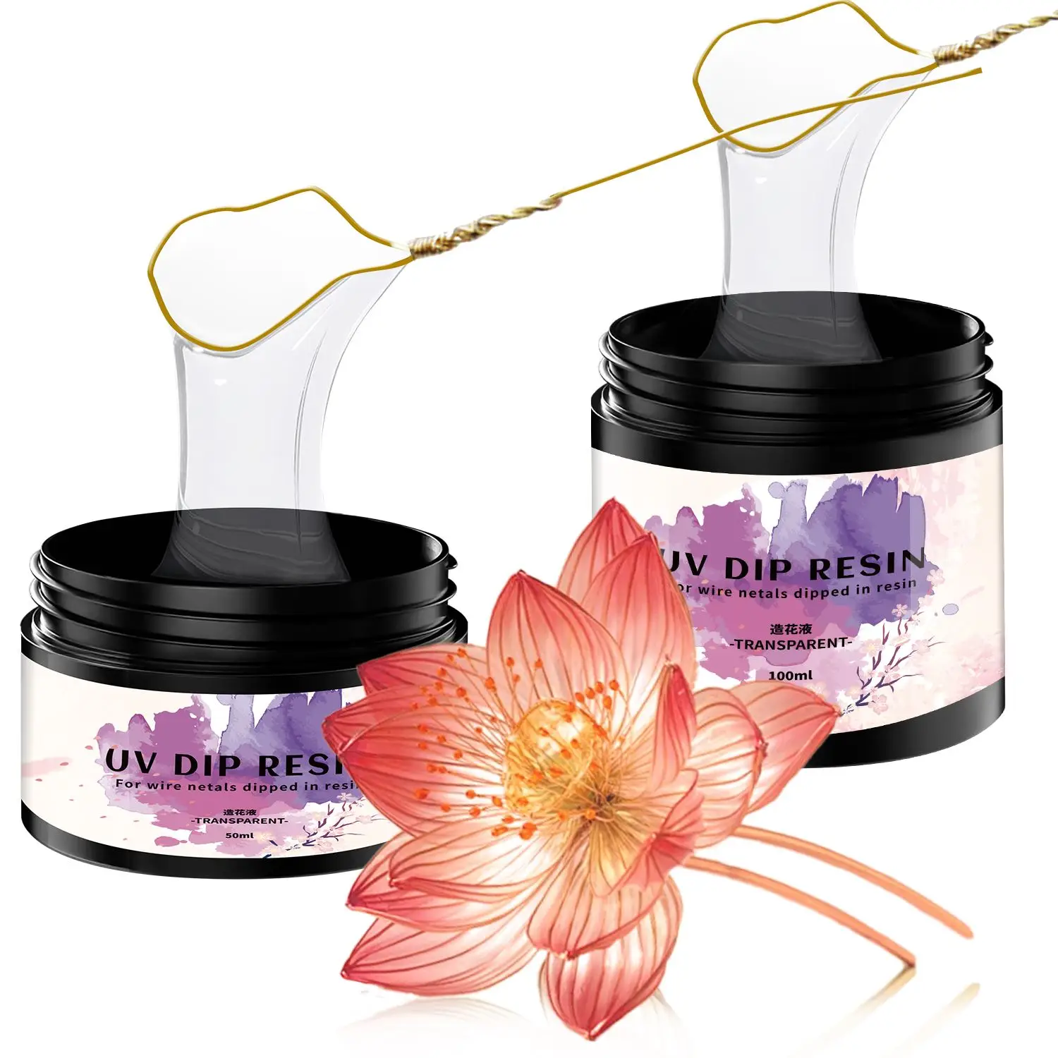 UV-DIP-Resin-Glue-Ultraviolet-Curing-UV-Flower-Making-Liquid-For-Wire ...