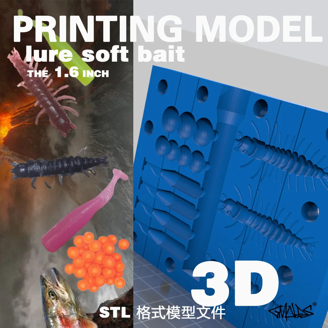 Trout-Bait-3D-Printing-File-STL-Format-Lure-Soft-Bait-Soft-Worm-Mold ...