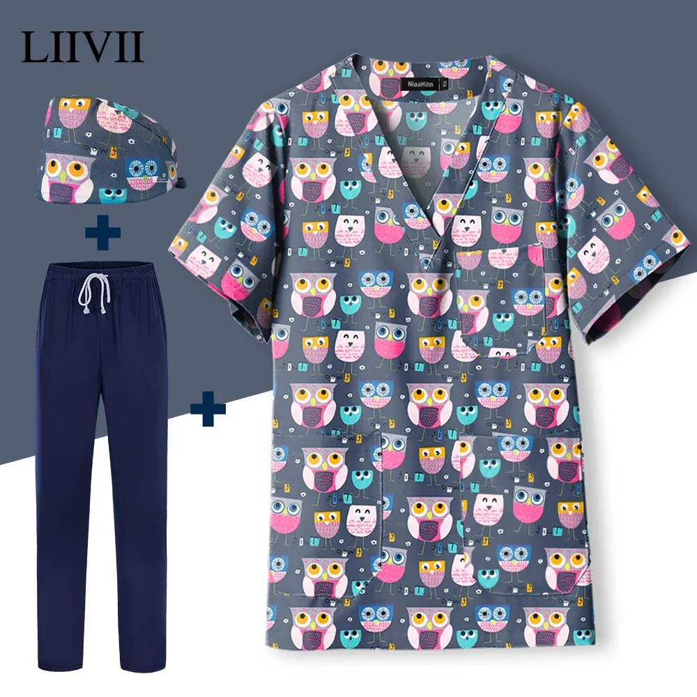 Print-Clinical-Workwear-Unisex-Child-Care-Centre-Work-Shirts-Nurse ...