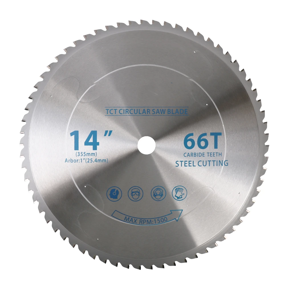 Metal Cutting Disc 355mm 66T Carbide Circular Saw Blade For Iron Steel ...