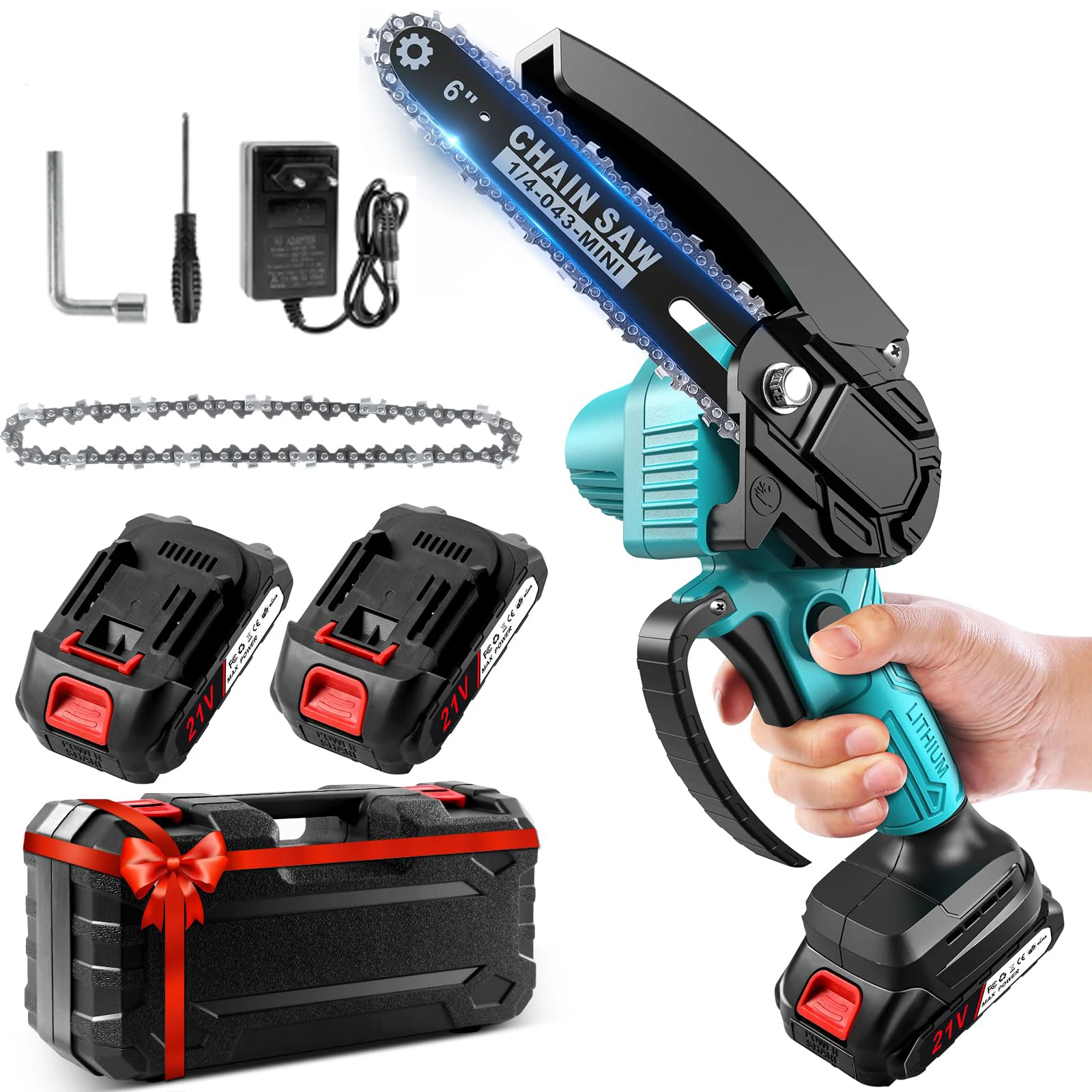 Mini-Chain-saw-Cordless-6-inch-2-21V-battery-rechargeable-pruning-chain ...