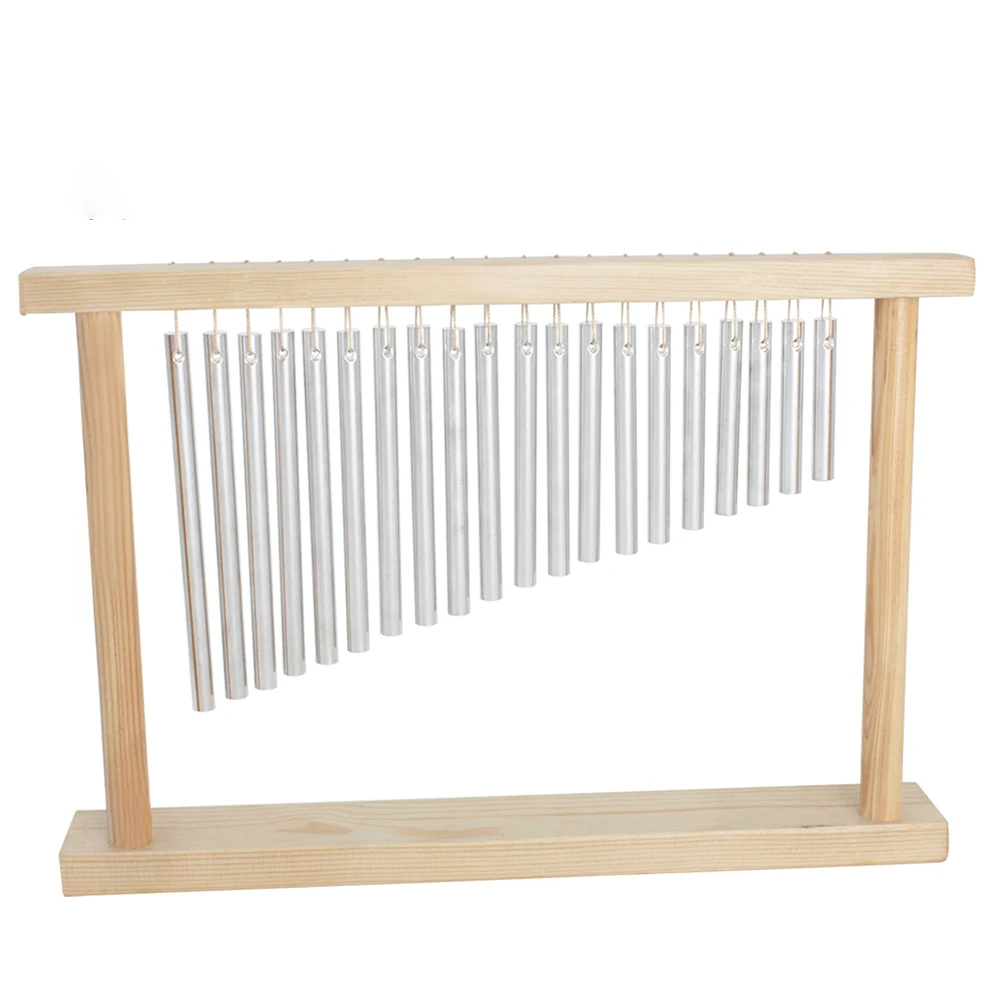 20-Notes-Wind-Chime-Solid-Aluminum-Tube-Material-Wooden-Holder-Singing ...