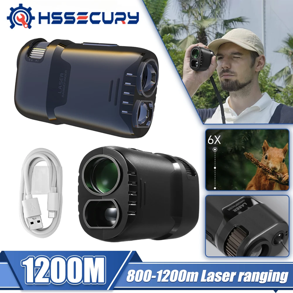 골프 레이저 거리 측정기 Usb 충전 거리 측정기 경사 거리 속도계 사냥 측정 6x 배율 800 M 1200m