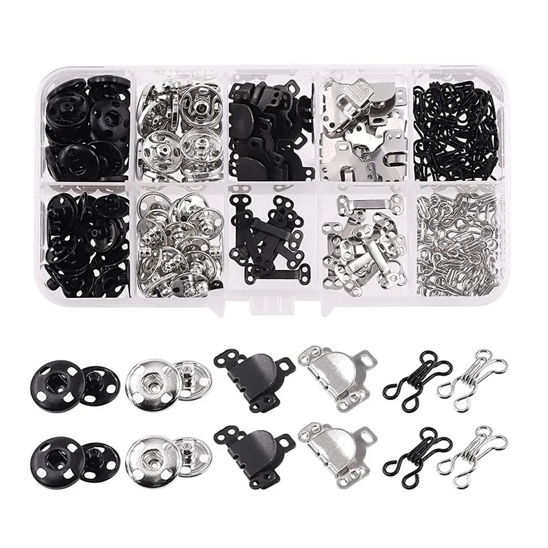 100Sets-Metal-Sewing-Hooks-and-Eyelets-Clothes-Garment-Hook-Snap ...