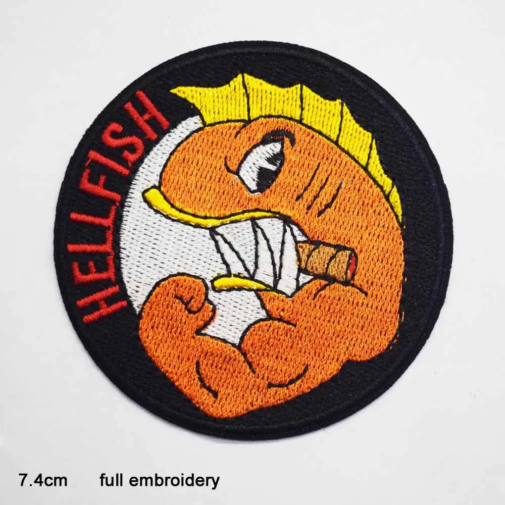 Shark Parrot Hellfish Lobster Jaws Iron On Embroidered Clothes Patches ...