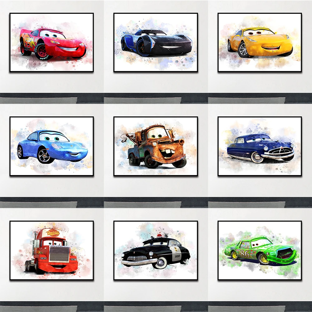 MINISO-Disney-Cars-Cartoon-Wall-Art-Posters-Anime-Character-Lightning ...