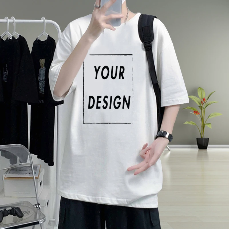 Custom-T-Shirt-Front-Back-Print-Your-Own-Logo-Text-Photo-Women-Men ...