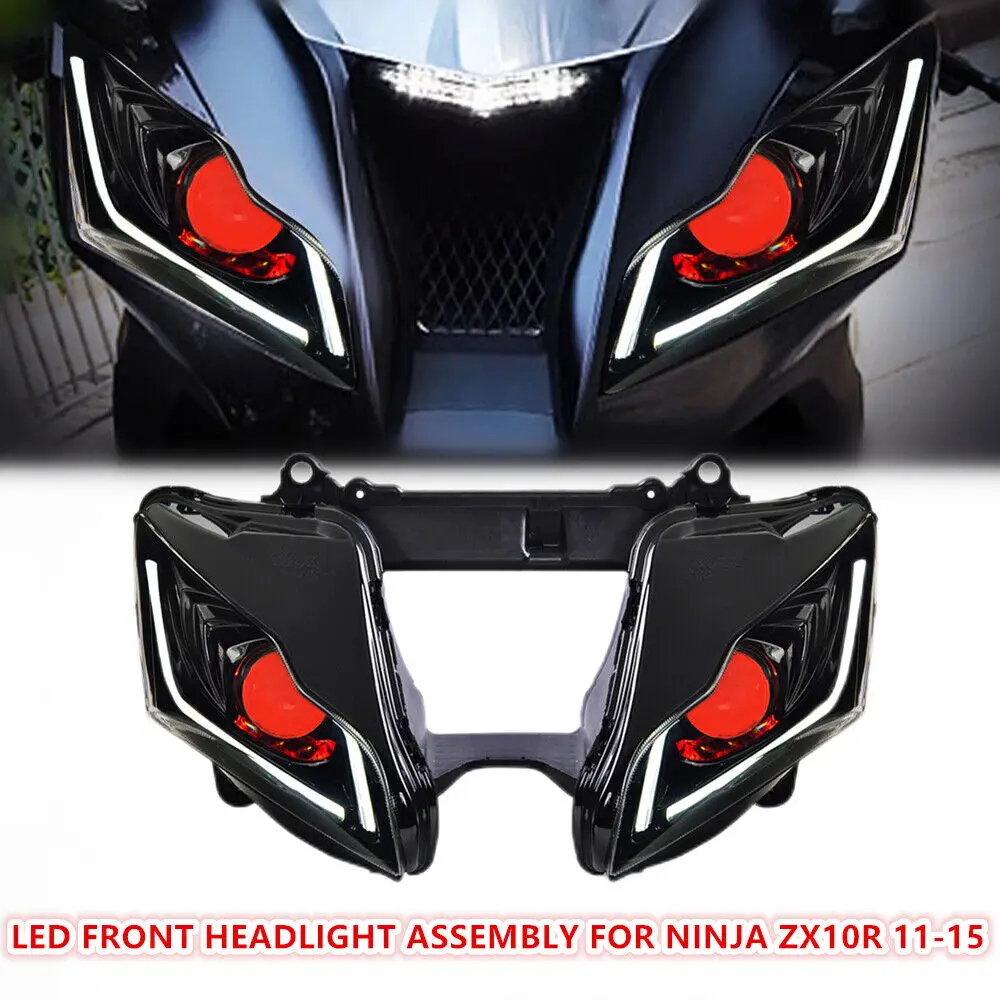 1X-Full-LED-Front-Headlight-Assembly-For-Kawasaki-Ninja-ZX10R-ZX-10R ...