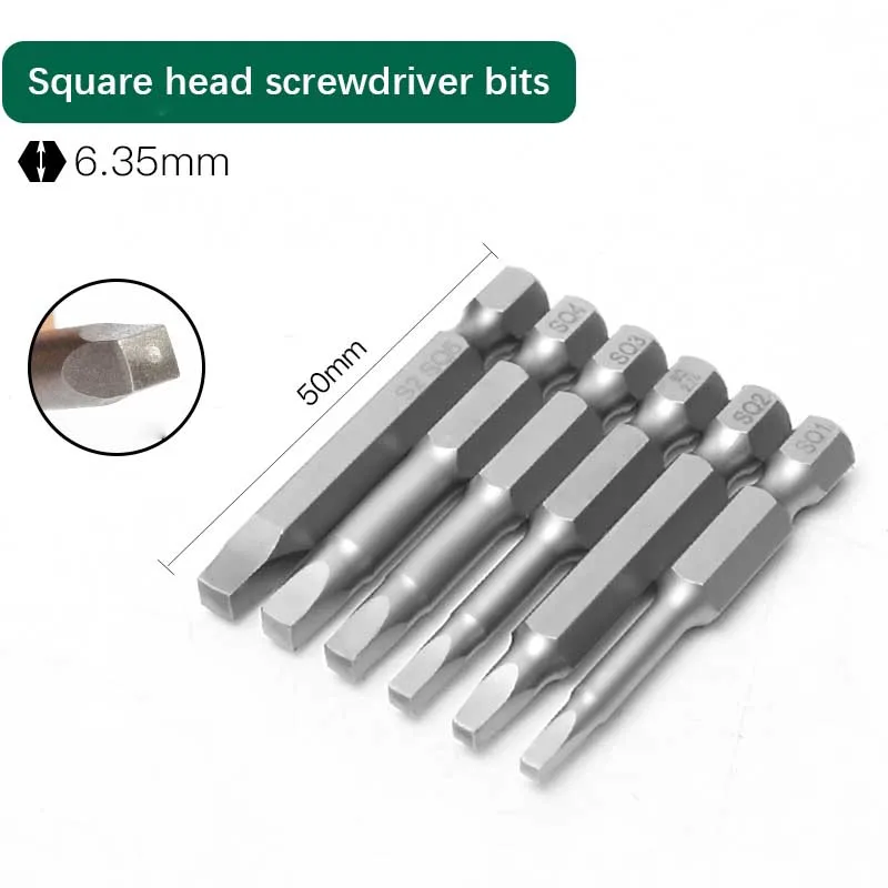 10pcs-50mm-length-1-4-6-35mm-Hex-shank-S2-Alloy-Steel-Magnetic-Square ...