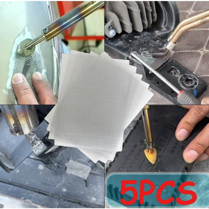 5Pc Stainless Steel Repair Mesh Car Bumper Plastic Hole Crack Patches ...