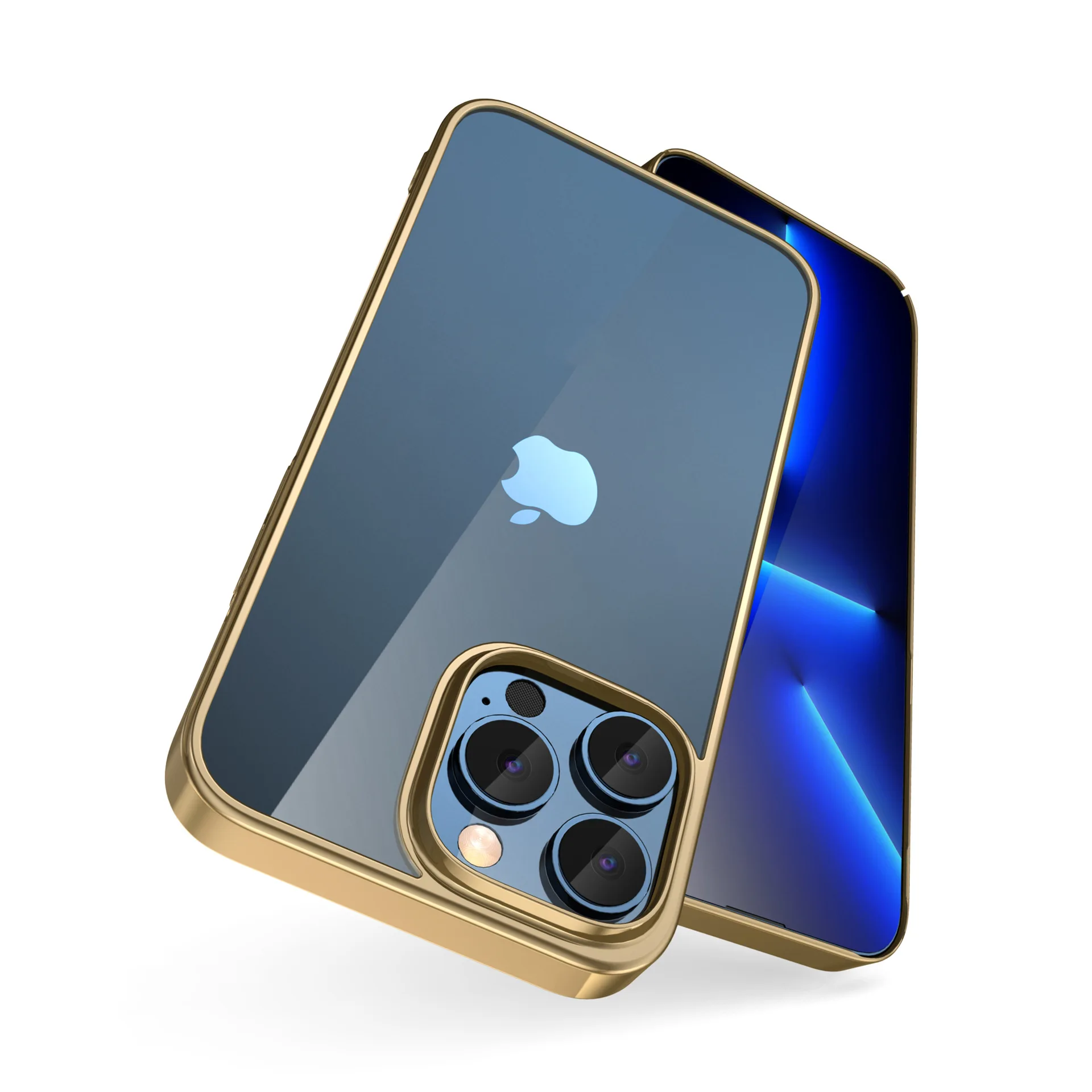 Luxury-Plating-Gold-Bumper-Clear-Case-For-iPhone-15-15Pro-14-Plus-13 ...