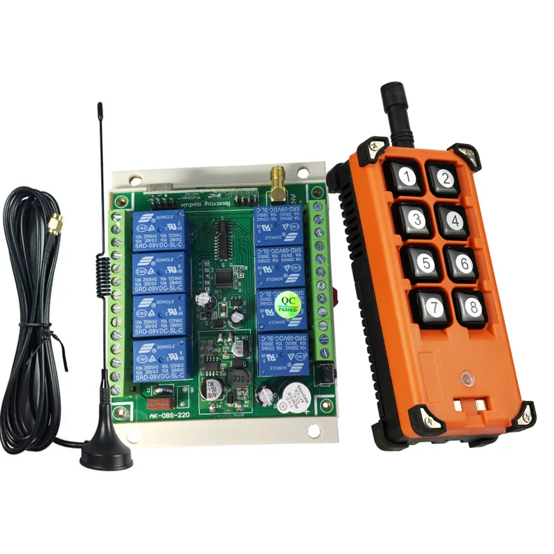 433mhz DC 12V 24V 36V 8 channel RF Wireless Remote Control system ...