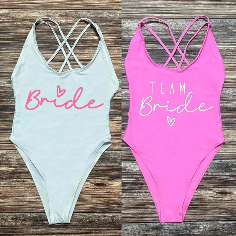 S-XXL-Swimsuit-Team-Bride-Bride-Female-One-Piece-Bathing-Suit-Women ...