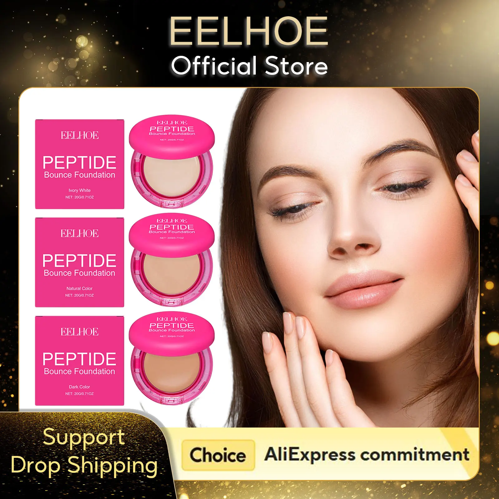 EELHOE Waterproof Foundation Balm Lasting Cover Blemishes Brightening ...