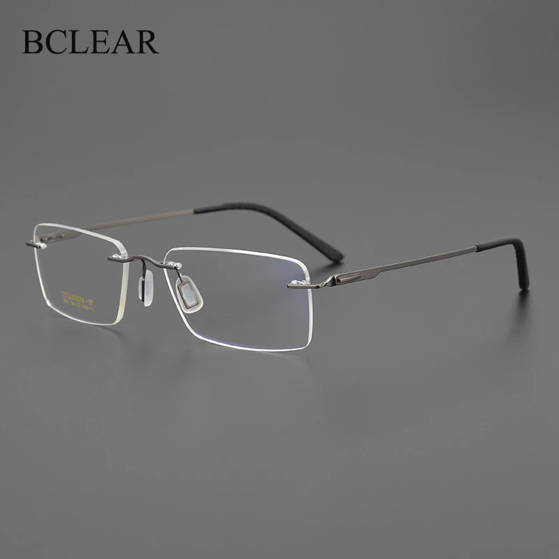 culos-de-tit-nio-BClear-Rimless-para-homens-e-mulheres-arma-o-quadrada ...