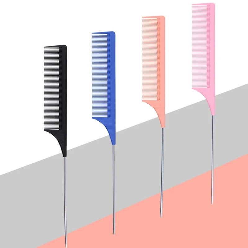 Professional Rat Tail Comb Heat Resistant Teasing Combs With Stainless ...