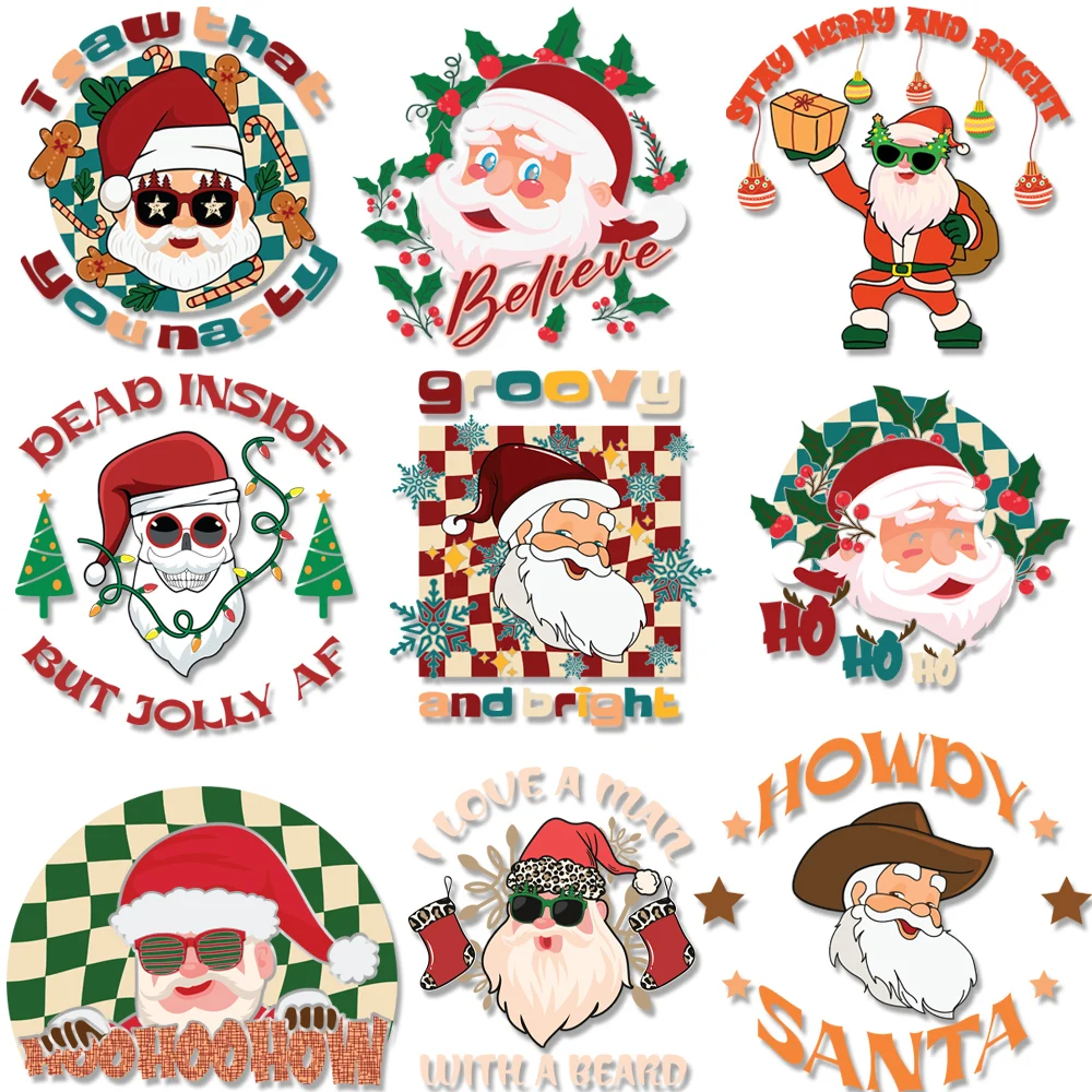 Cartoon-Santa-Claus-Gift-Letter-Christmas-Iron-On-Transfer-Thermal ...