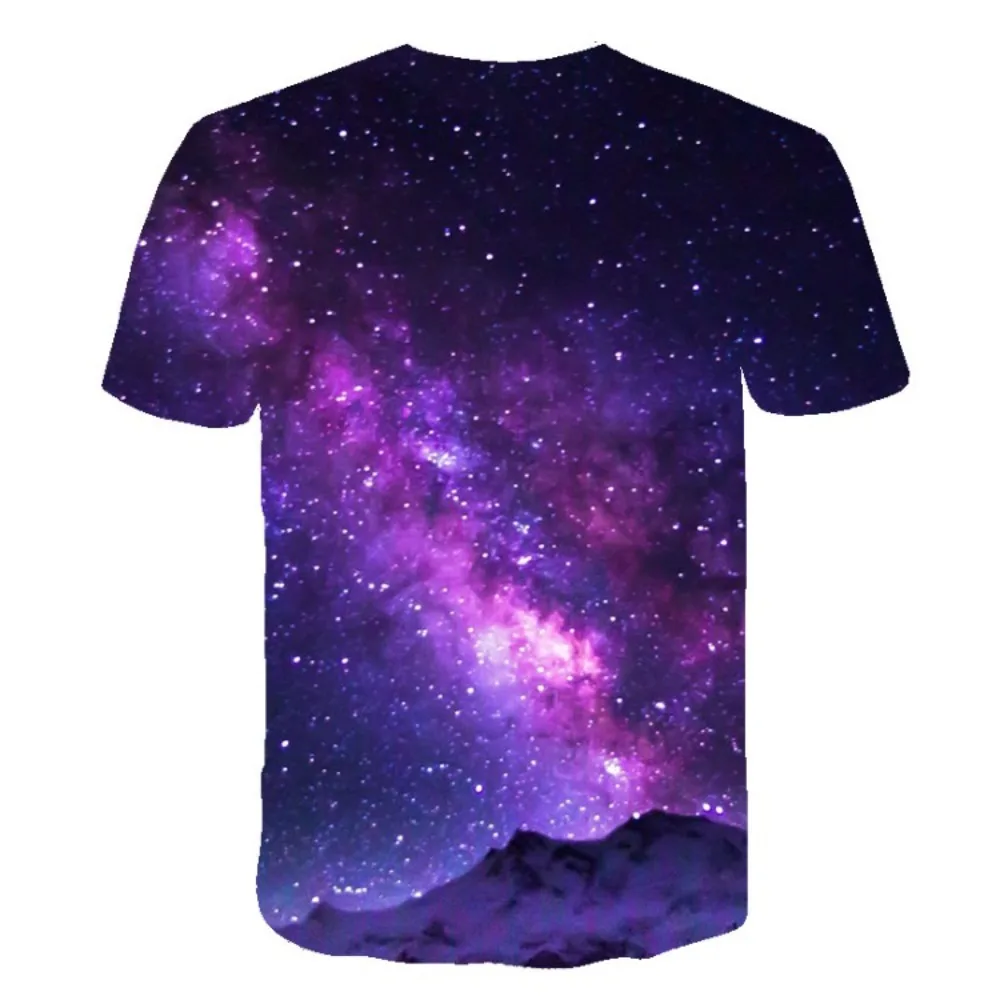 Summer Purple Galaxy T Shirt Men Space 3d Printing T-Shirt Universe ...
