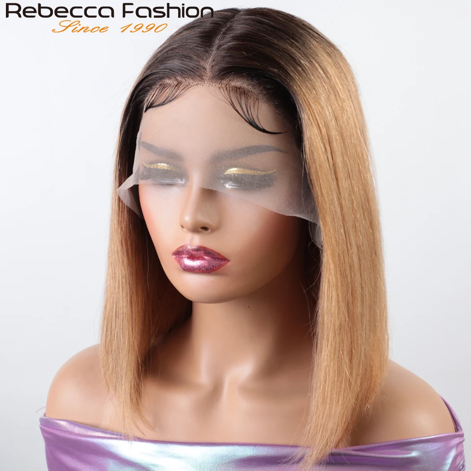 180d Tt2/27 Colored Blonde Bob Lace Wigs Straight Human Hair Wigs ...