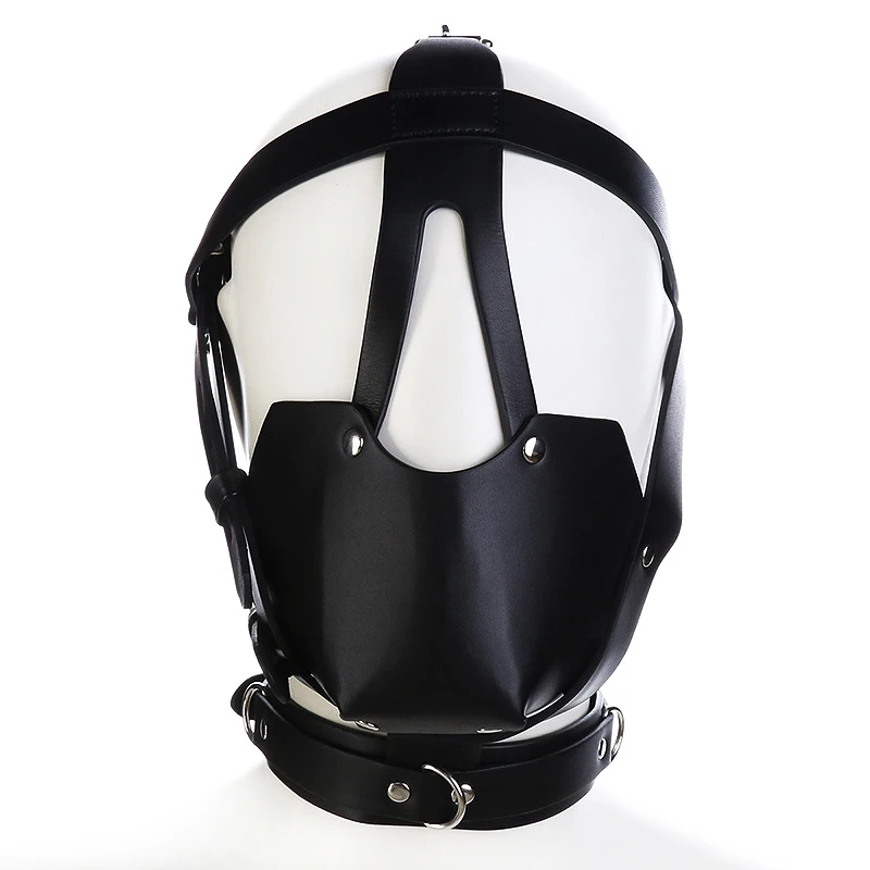 Adult Sexy PU Leather Harness Mask Fetish Bandage Head Masks Hood ...