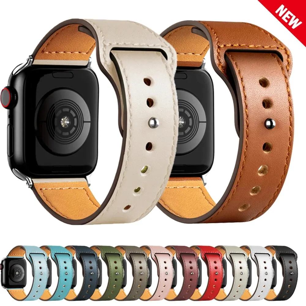 Leather-Band-For-Apple-Watch-Ultra-49mm-44mm-40mm-38mm-42mm-Wrist ...