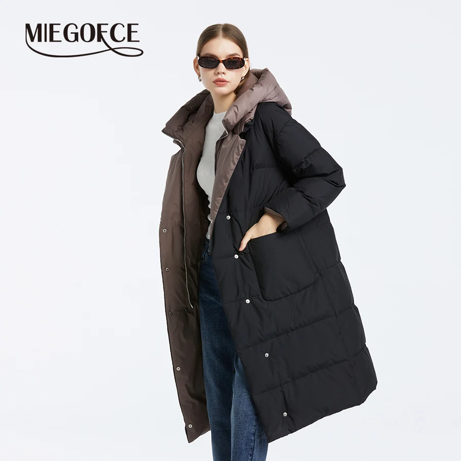 MIEGOFCE-2023-Winter-High-Quality-Women-Coats-Long-Sleeve-Lapel-Hooded ...