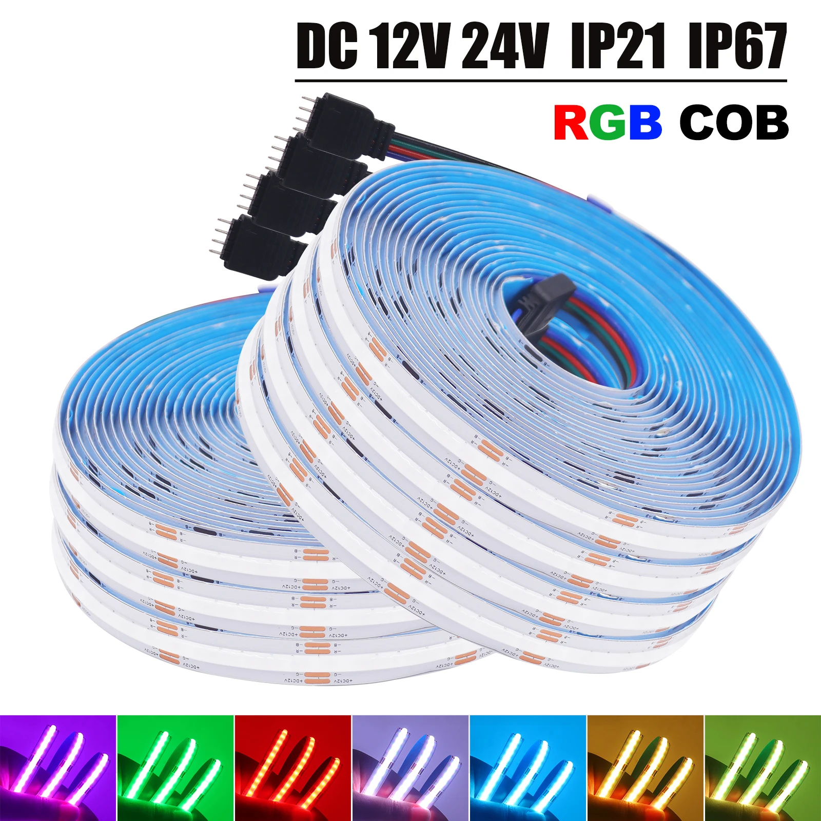 IP67-Waterproof-IP21-RGB-COB-LED-Strip-576-840LEDs-M-TV-BackLight-Room ...