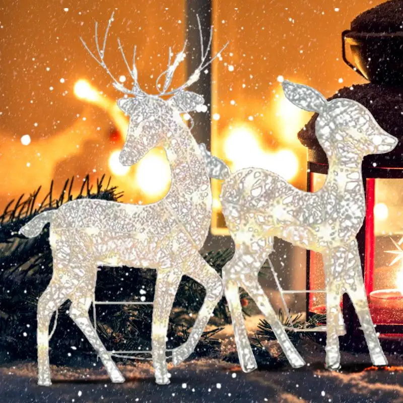 Outdoor-Yard-Decoration-Silver-Garden-Christmas-Luminous-Deer-Holiday ...