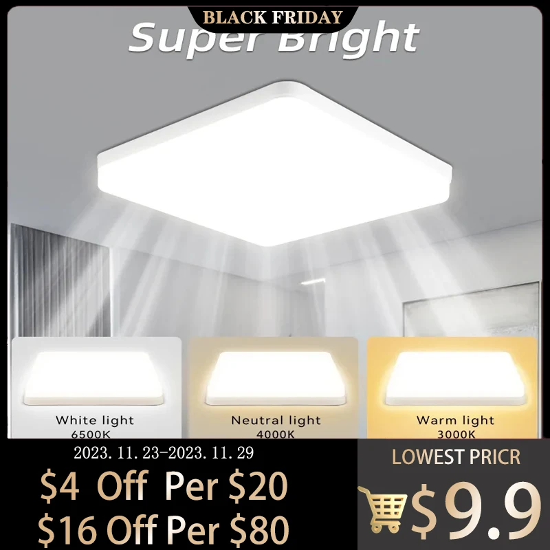 LED-Panel-Light-Indoor-Home-Ceiling-Light-Round-Square-Room-Light-220V ...
