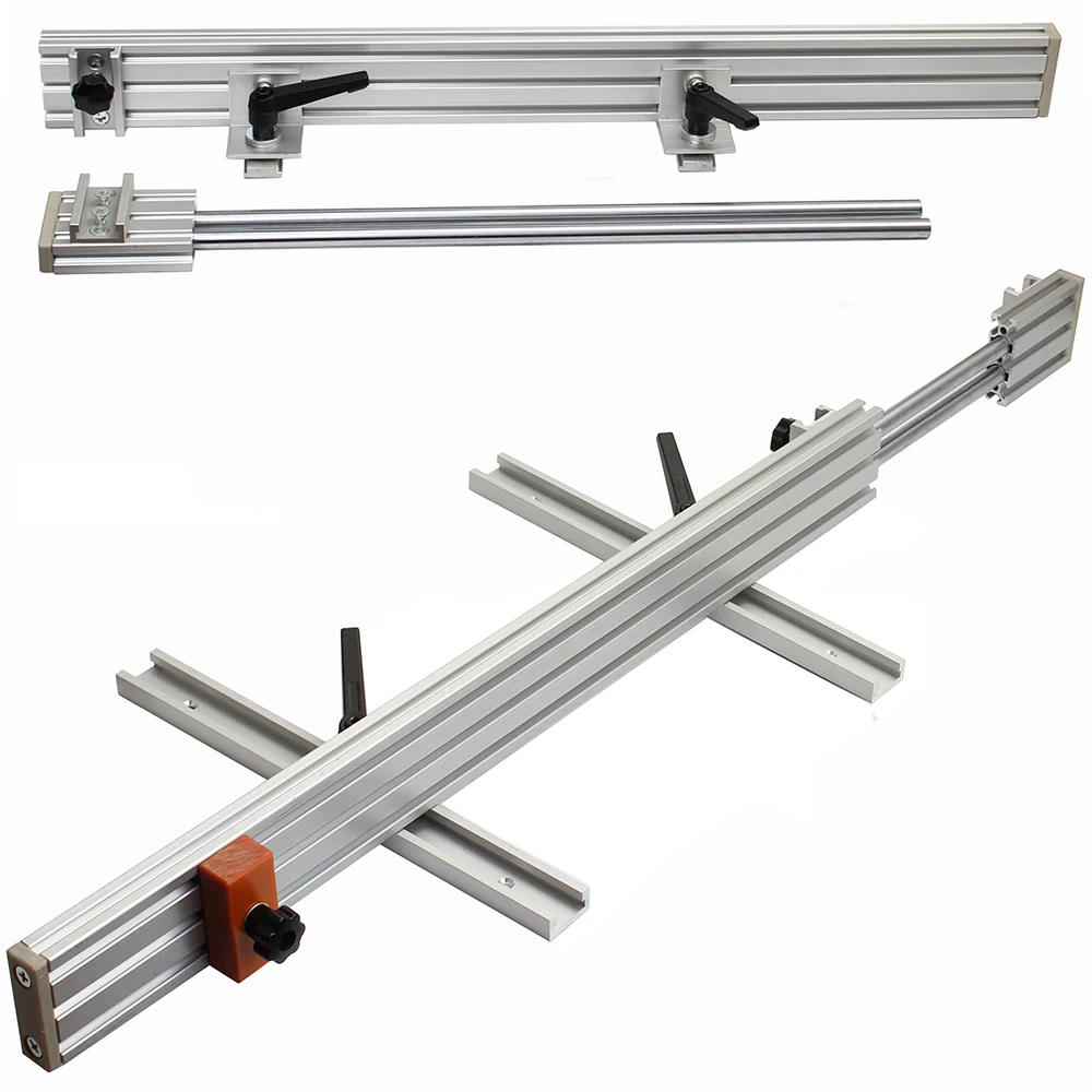 อลูมิเนียมโปรไฟล์รั้ว Telescopic Extension Miter T Track Backer เลื่อน ...